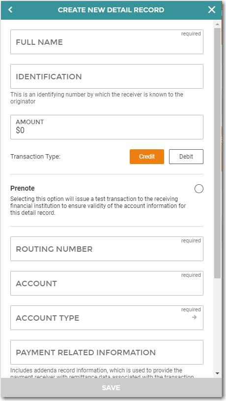 Creating an ACH Batch by Managing Payees/Recipients